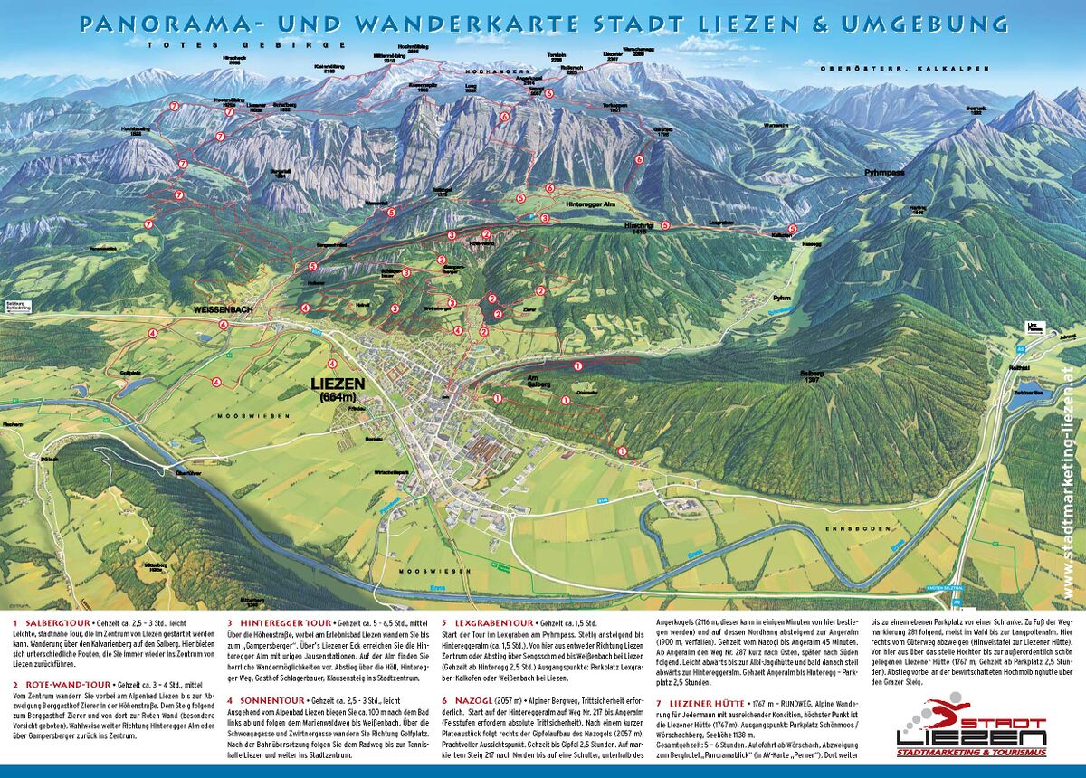 Panorama- und Wanderkarte von Liezen – EnnstalWiki